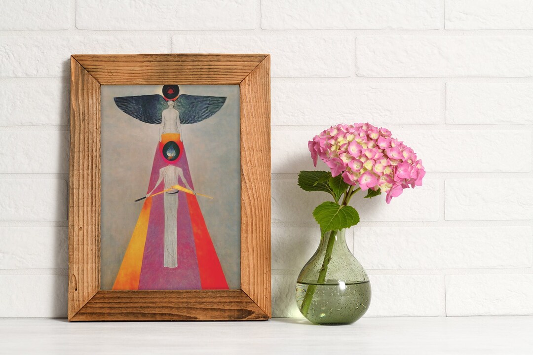 GEOMETRIC ABSTRACT ANGEL, Original Art Print, Poster - Etsy