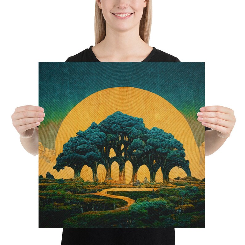 TREE of LIFE LANDSCAPE Original Art Print Poster - Etsy