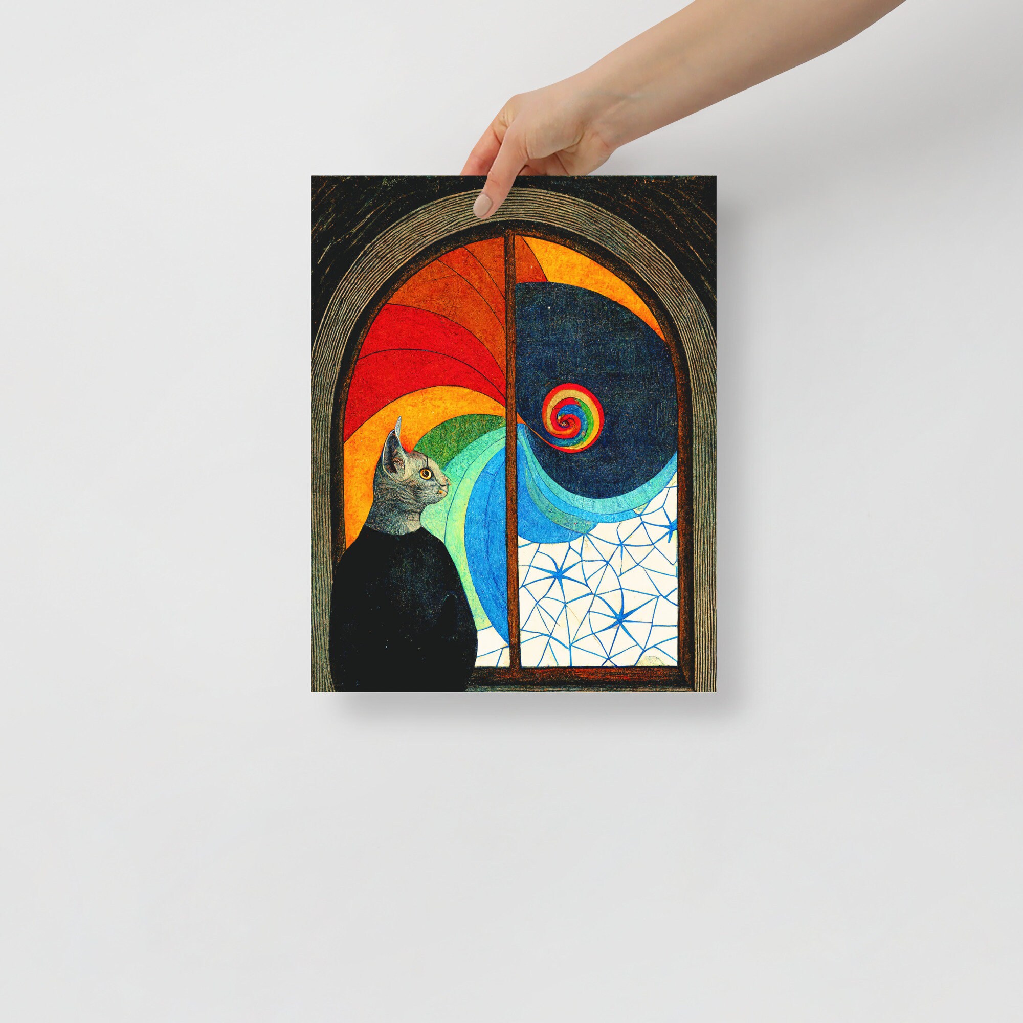 ESOTERIC MONK CAT, Original Art Print, Poster - Etsy