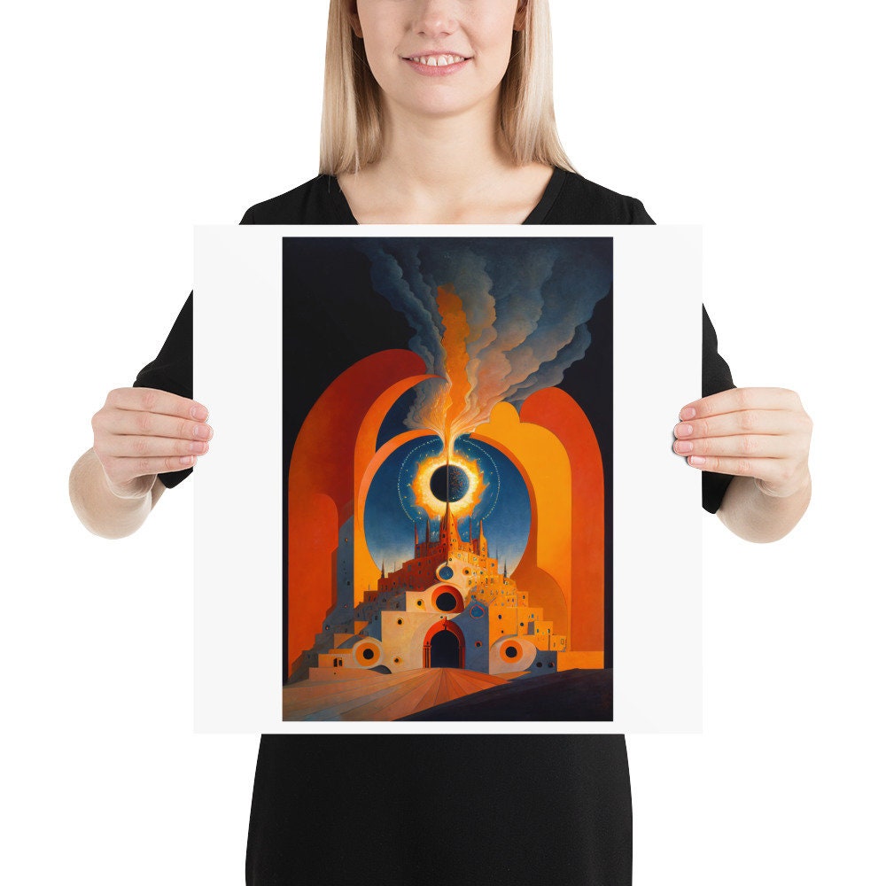 OCCULT ECLIPSE TEMPLE, Original Art, Poster - Etsy