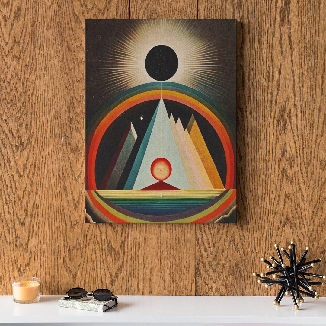 RAINBOW ECLIPSE TEMPLE, Eclectic Home Decor, Original Art, Poster - Etsy