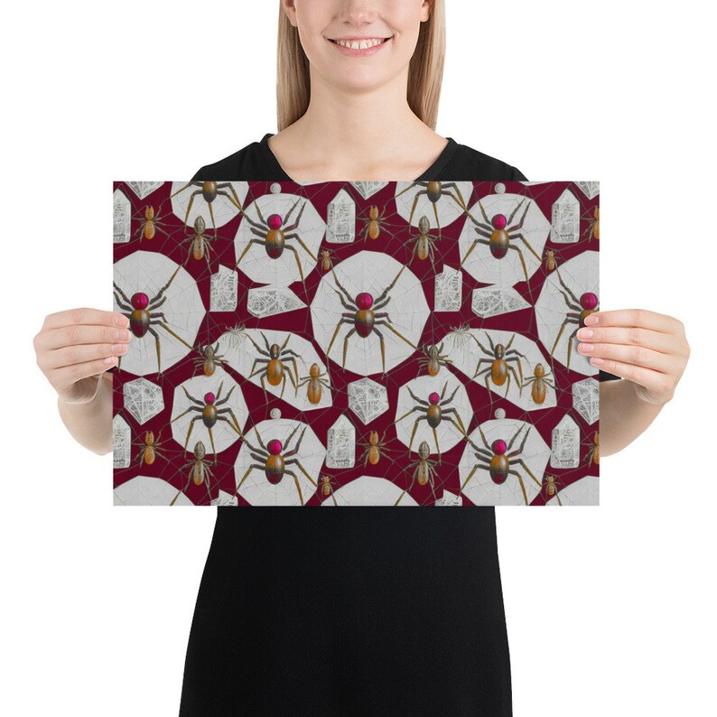 CREEPY SPIDER COLLAGE Original Art Patternposter - Etsy