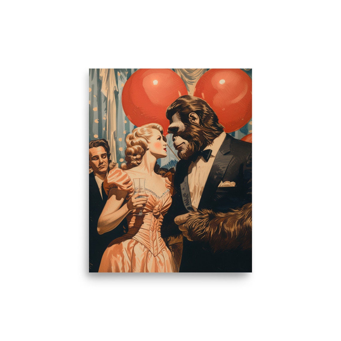 Vintage Glamour Party Art Print Elegant Soiree, Retro Hollywood Decor ...