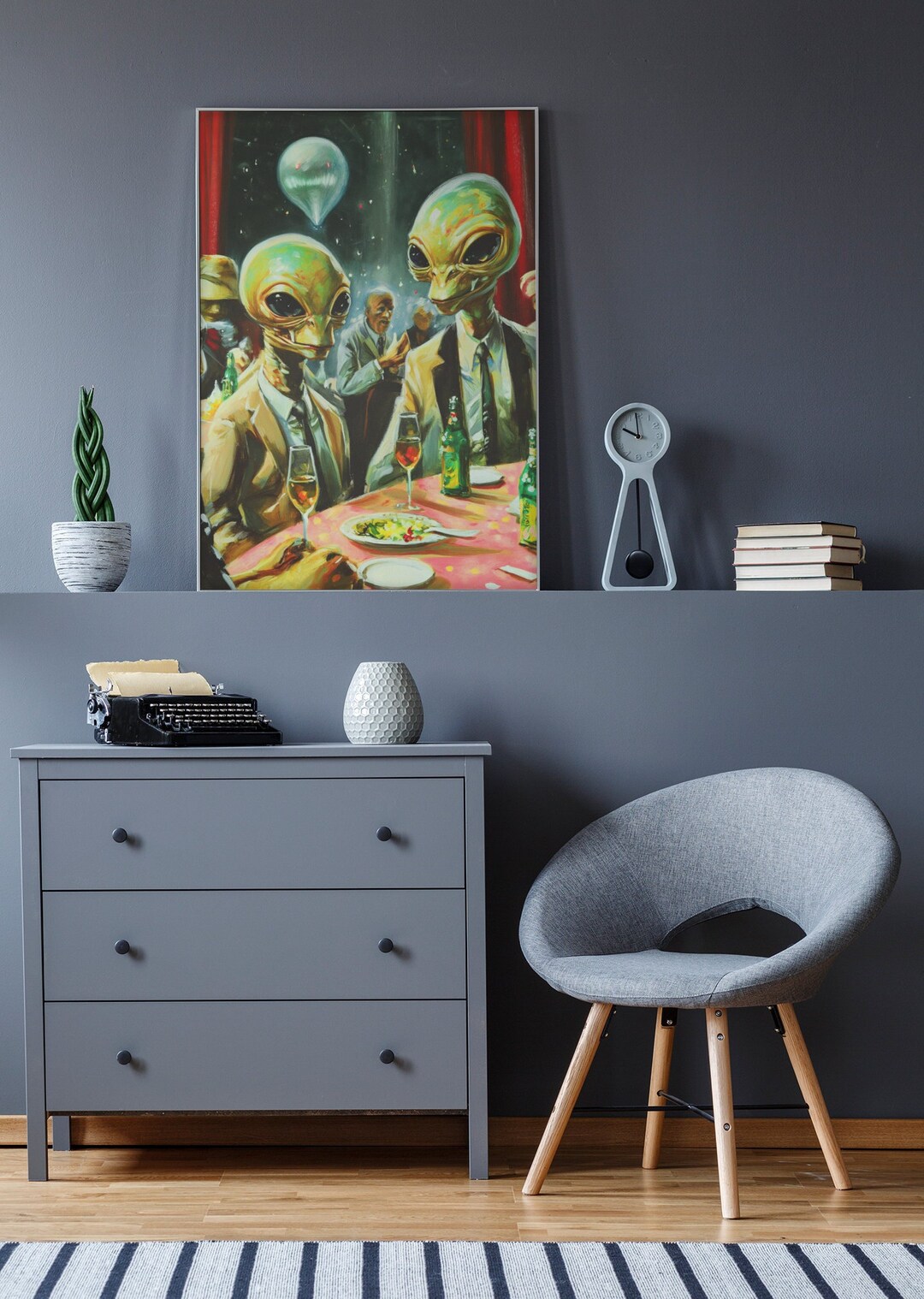 Extraterrestrial Social Gathering Art Print - Sci-fi Dinner Party ...