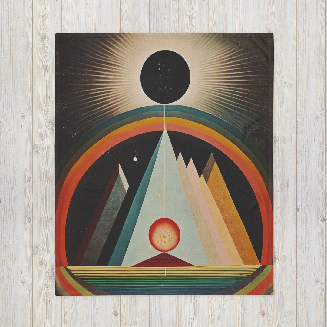 RAINBOW PYRAMID ECLIPSE, Eclectic Home Decor, Original Art, Throw ...