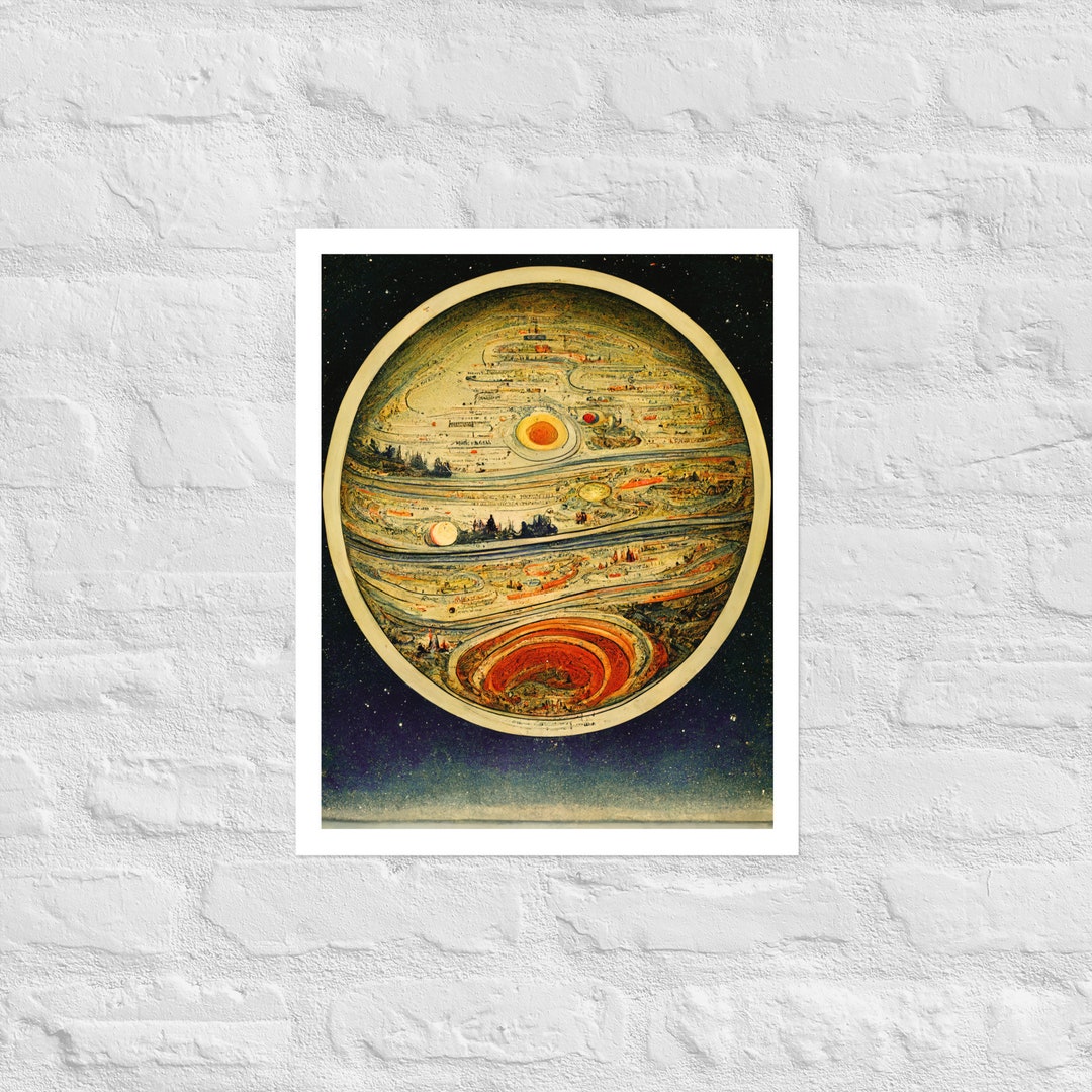 ABSTRACT SPACE PLANET, Poster - Etsy