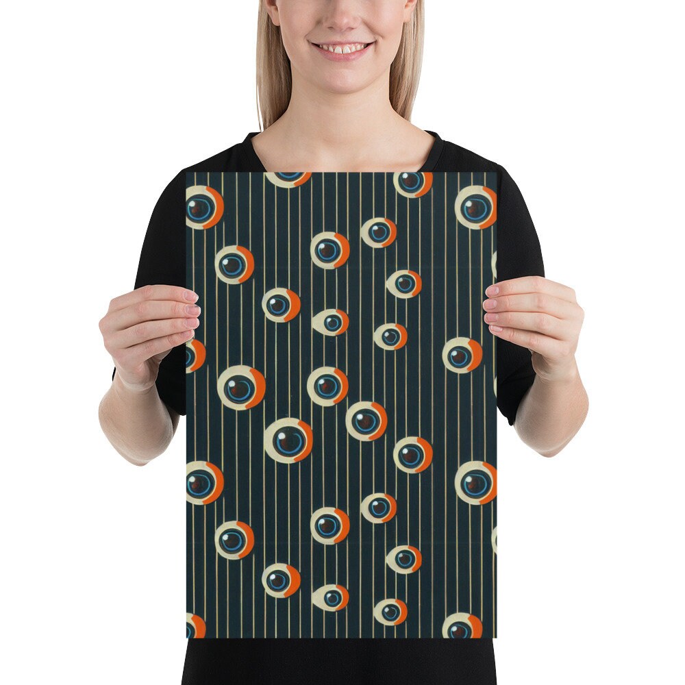 RETRO SPOOKY EYEBALL, Original Art Pattern, Poster - Etsy