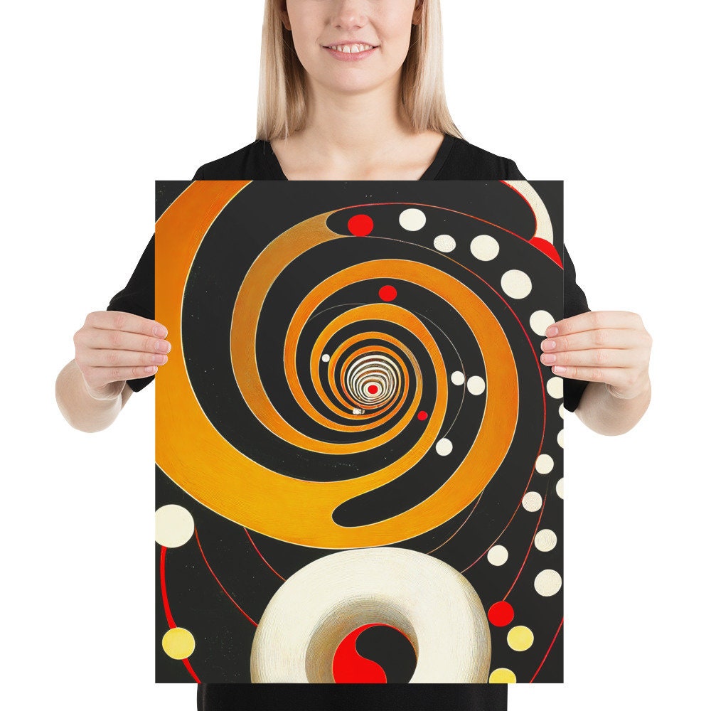 ABSTRACT MIDCENTURY ESOTERIC Eclectic Groovy Retro 70s Vortex Worm ...