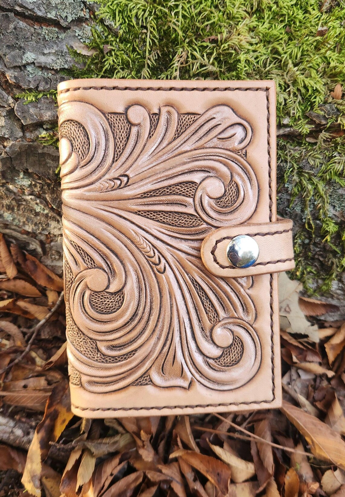 Tooled Leather Wallet - Etsy