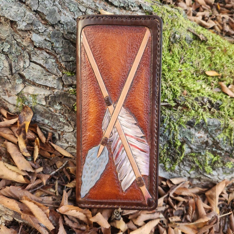 Tooled Leather Roper Wallet - Etsy