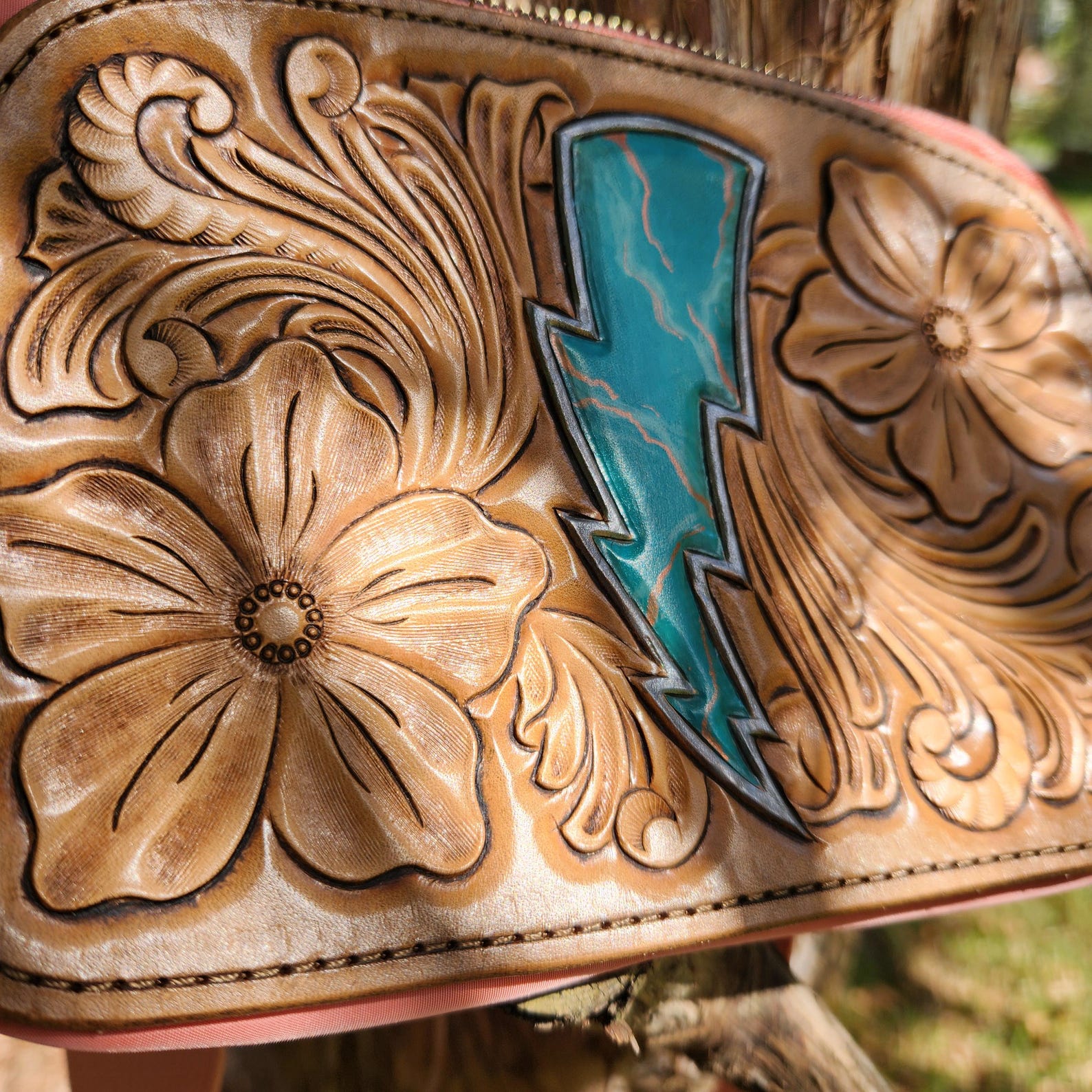 Tooled Leather Belt Bag - Etsy