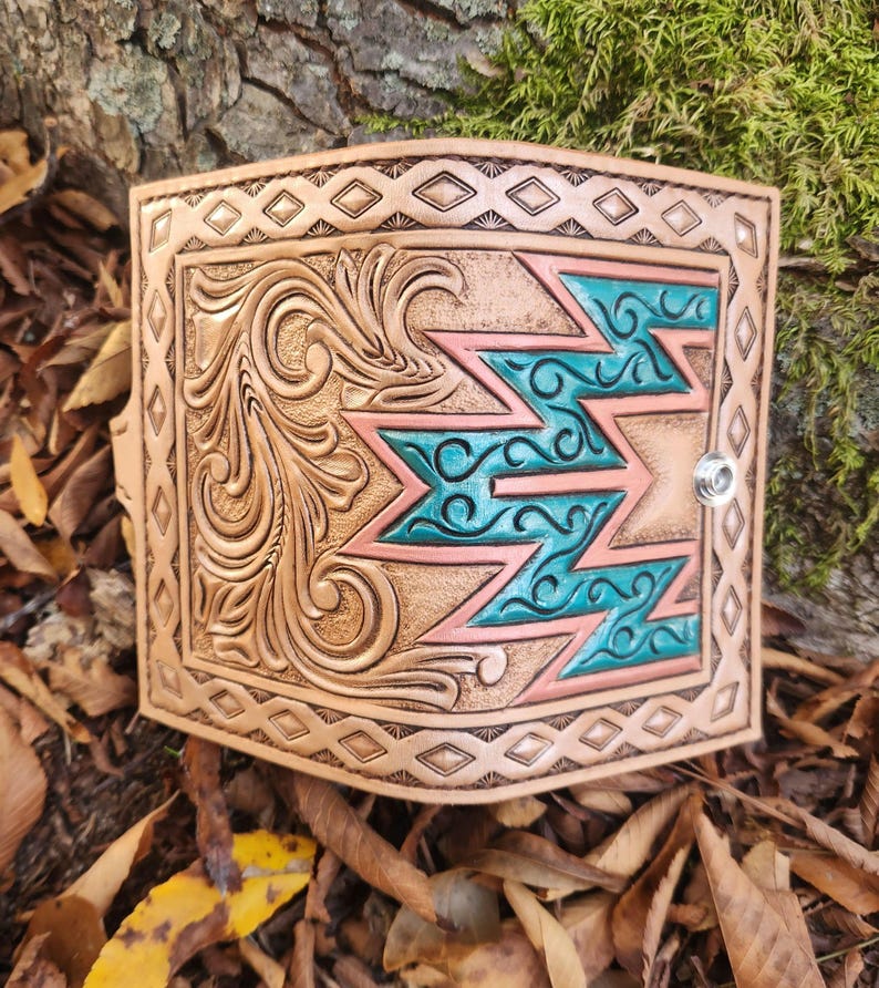 Tooled Leather Wallet - Etsy