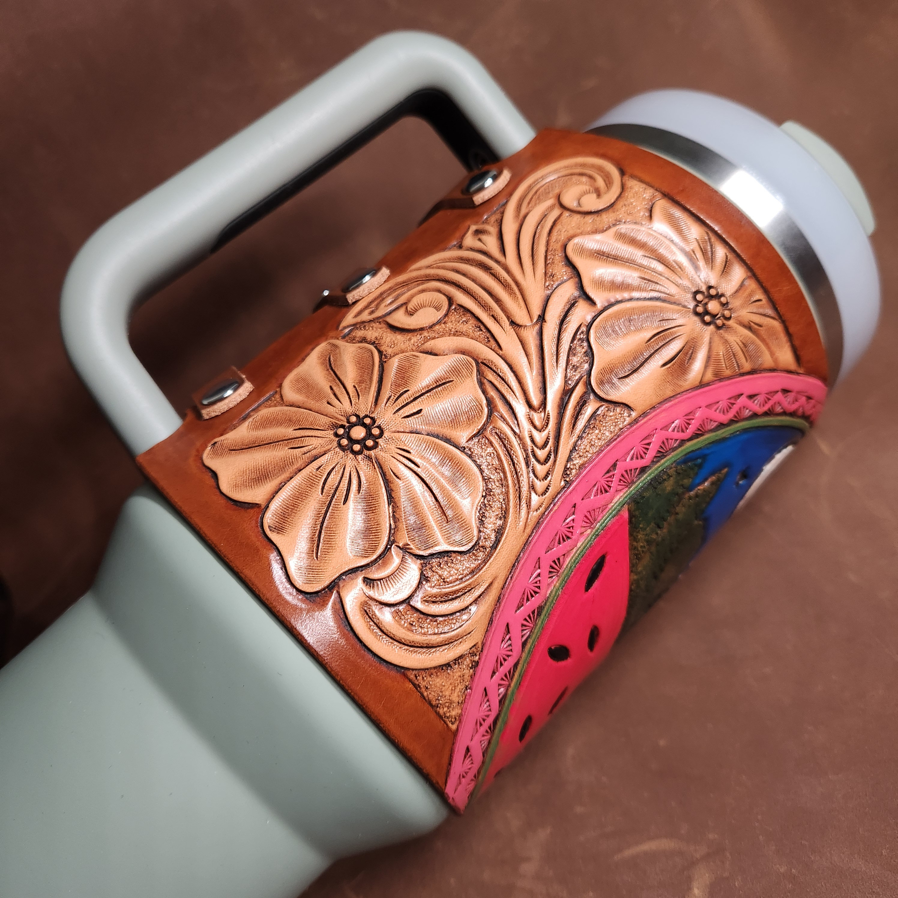 Tooled Leather Stanley Cup Wrap - Etsy