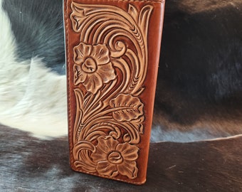 Custom Tooled Leather Roper Wallet - Etsy