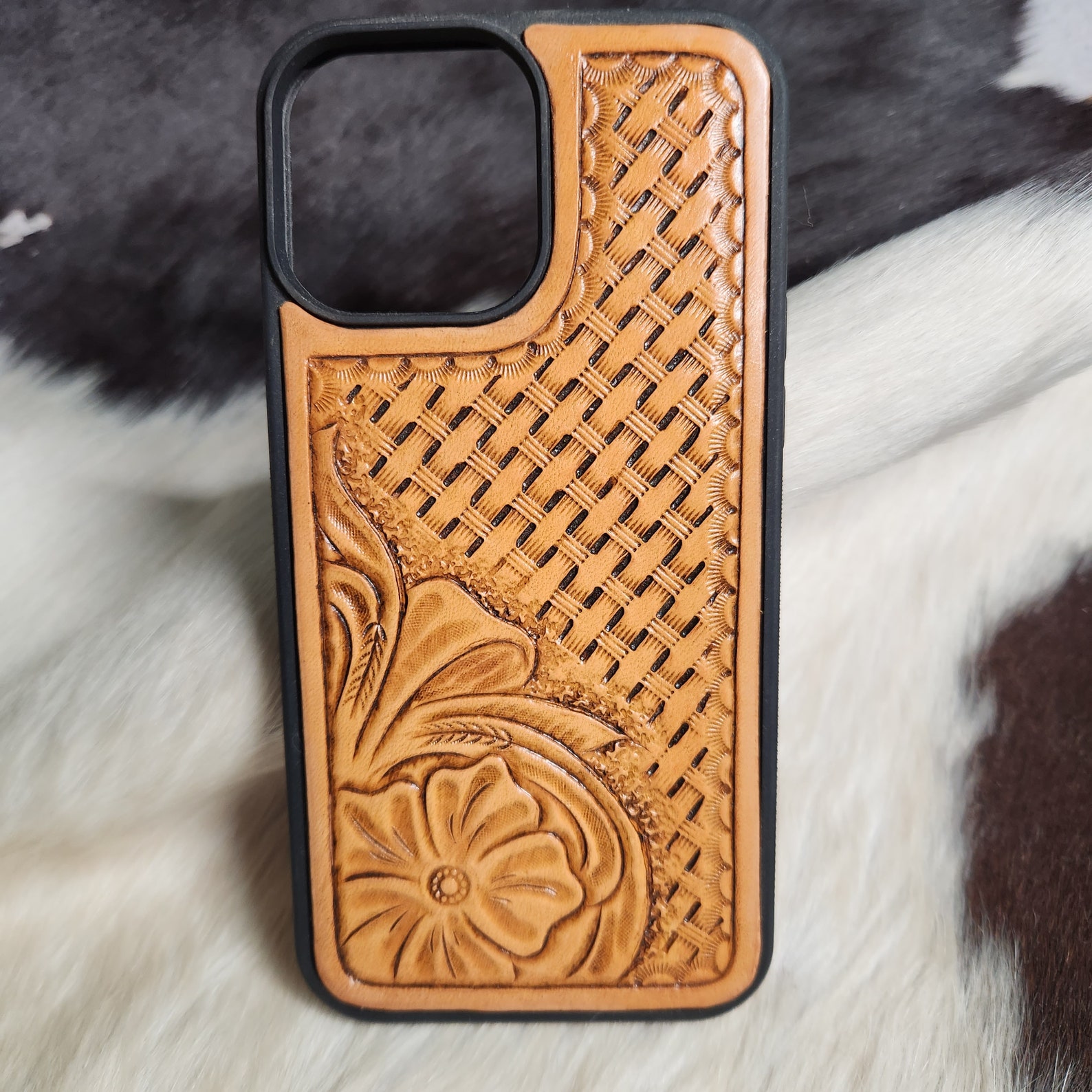 Tooled Leather iPhone 13 Pro Max Case - Etsy