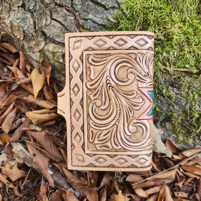 Tooled Leather Wallet - Etsy