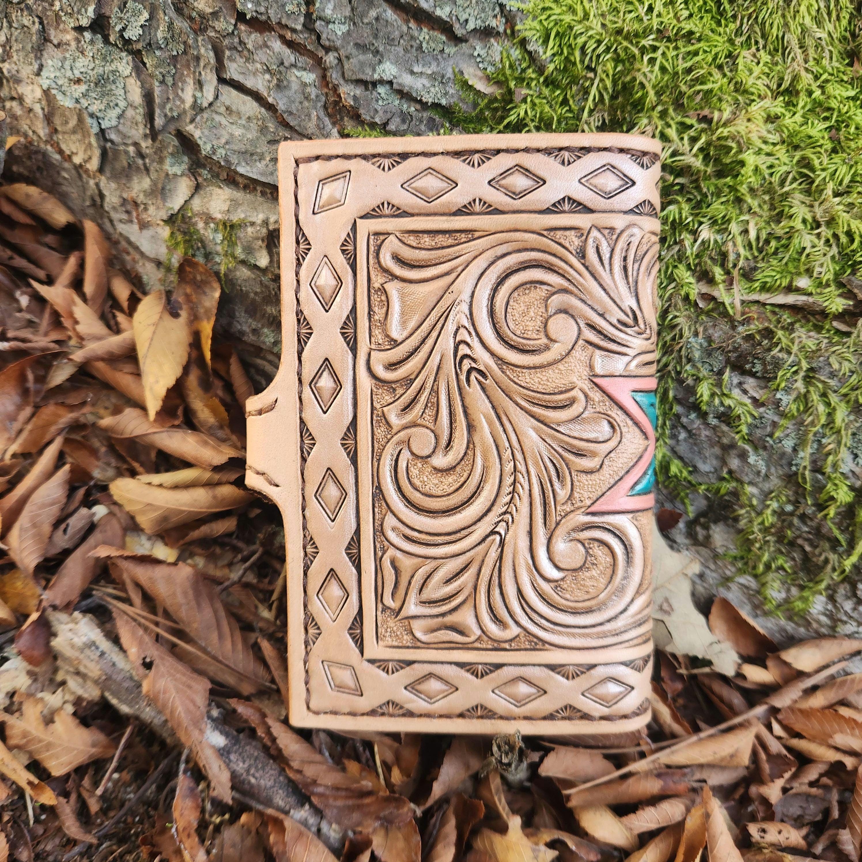 Tooled Leather Wallet - Etsy