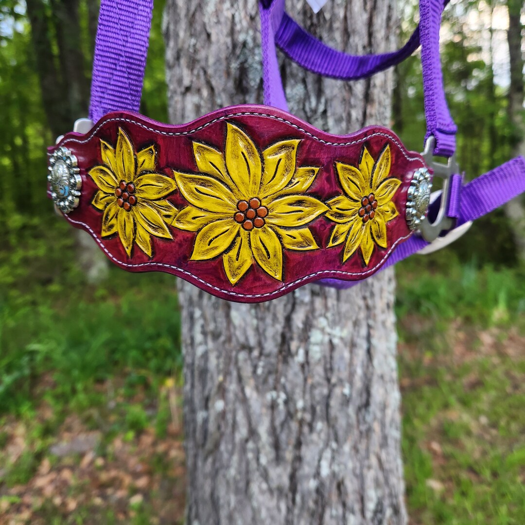 Tooled Leather Bronc Halter - Etsy