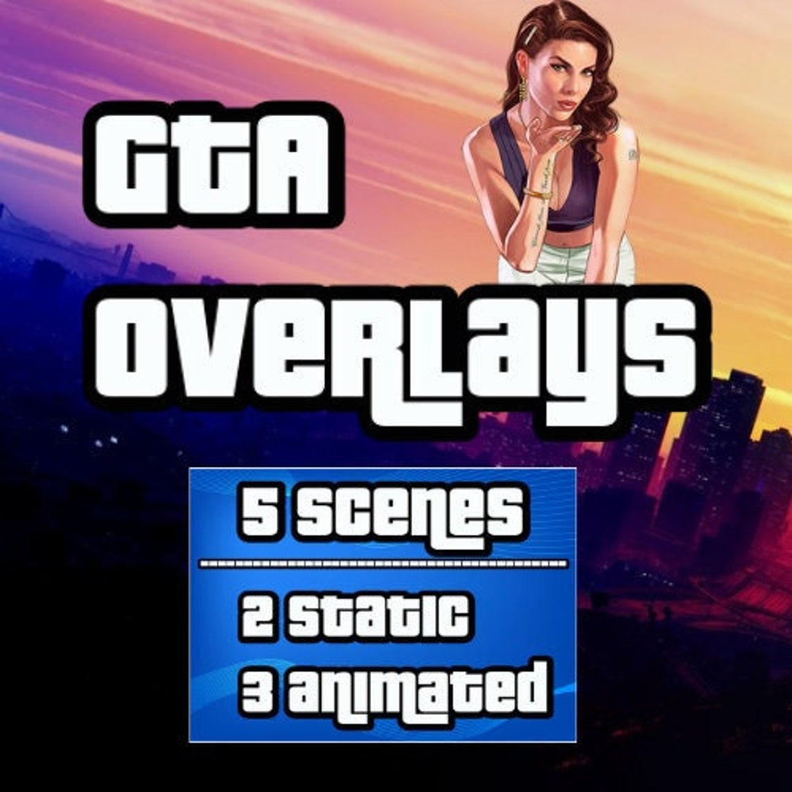 GTA Overlays 2 Static and 3 Animated Scenes Great for Any - Etsy Singapore
