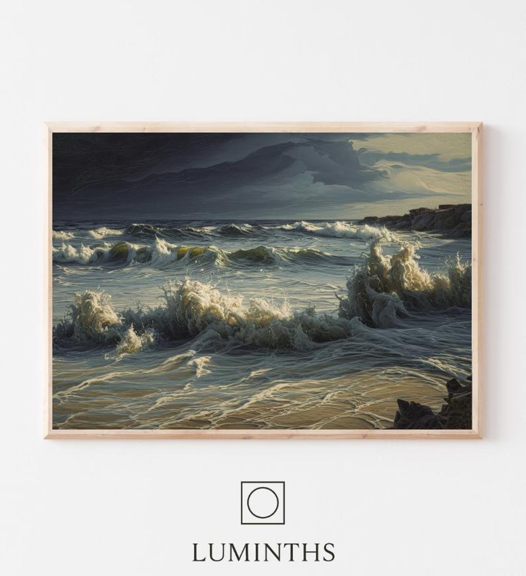 Stormy Ocean Waves Art Print | Coastal Energy | Printable Digital ...