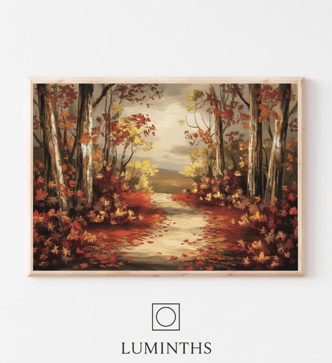 Autumn Forest Path Art Print | Serenity in Nature | Printable Digital ...