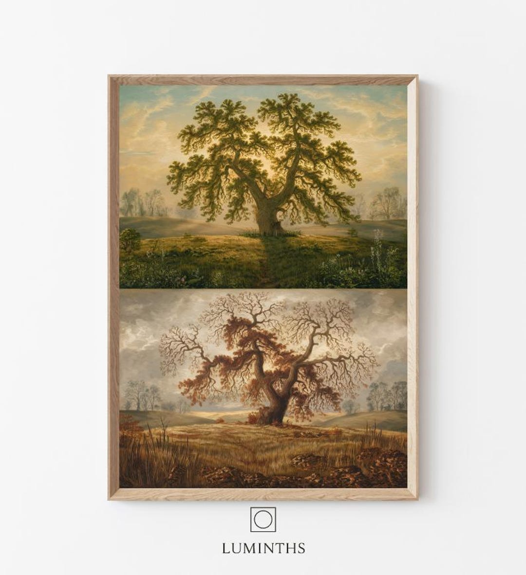 Seasonal Oak Tree Art Print | Nature's Transformation | Printable ...