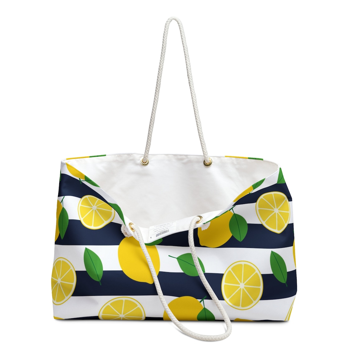 Lemon Weekender Bag With Rope Handles Overnight Bag Travel - Etsy