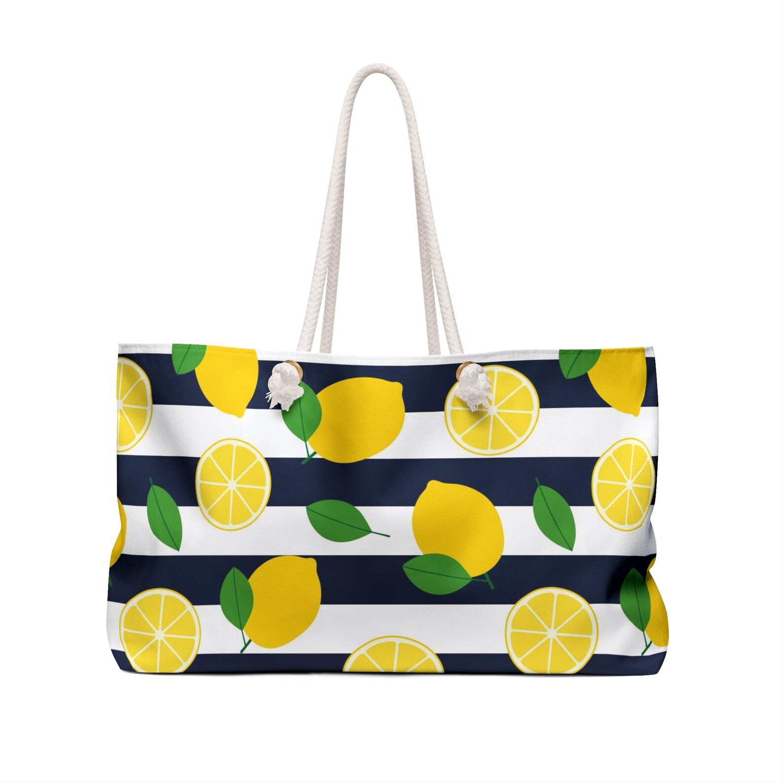 Lemon Weekender Bag With Rope Handles Overnight Bag Travel - Etsy