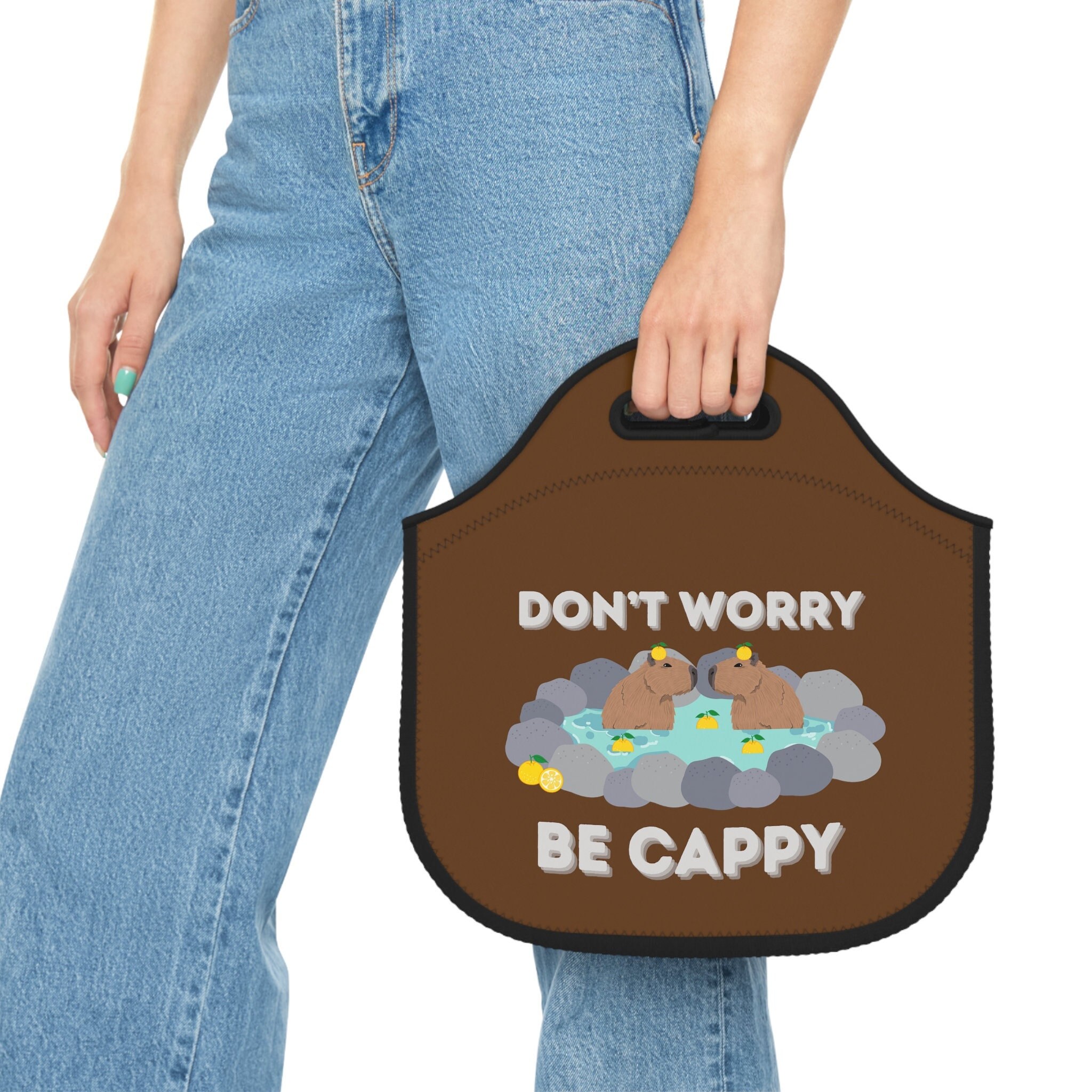 Capybara Neoprene Lunch Bag Dont Worry Be Cappy Cute Gift - Etsy