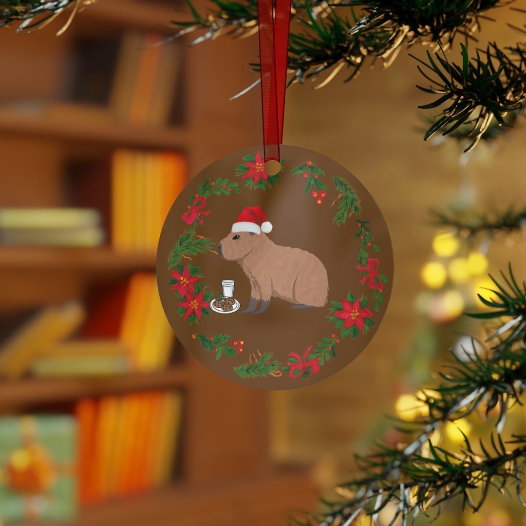 Cute Capybara Metal Christmas Tree Ornament Cappy Holidays - Etsy UK