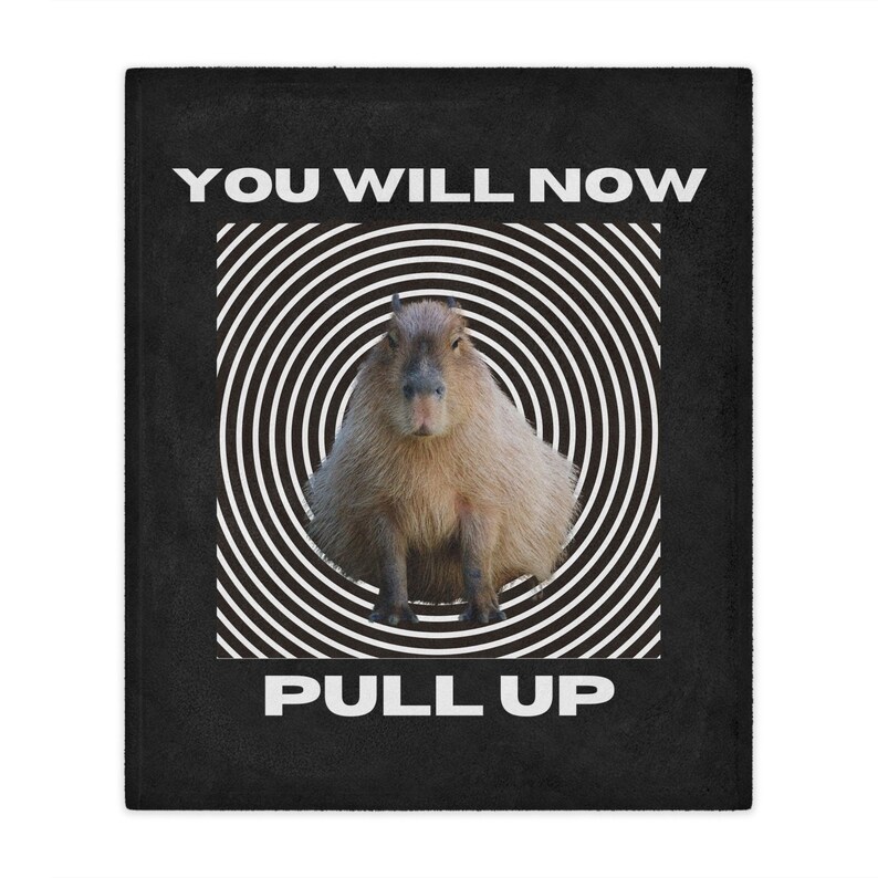 Capybara Blanket You Will Now Pull up Funny Meme Black - Etsy