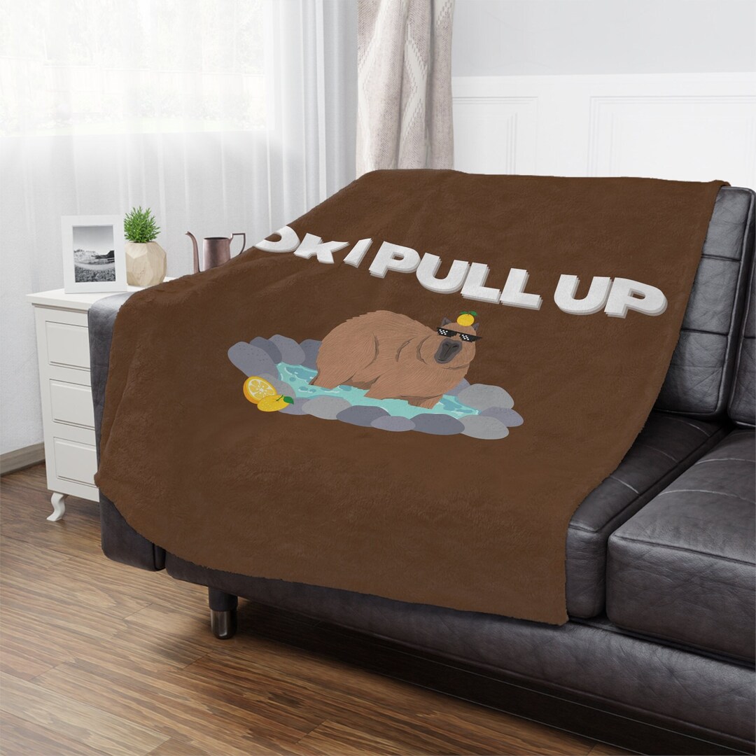Capybara Blanket Velveteen Plush Throw Ok I Pull up Cute Room Decor ...