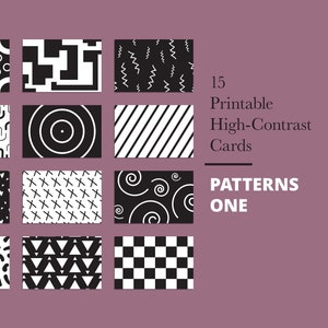 Patterns Oneset of 15 High Contrast Baby Cardsprintable Sensory ...