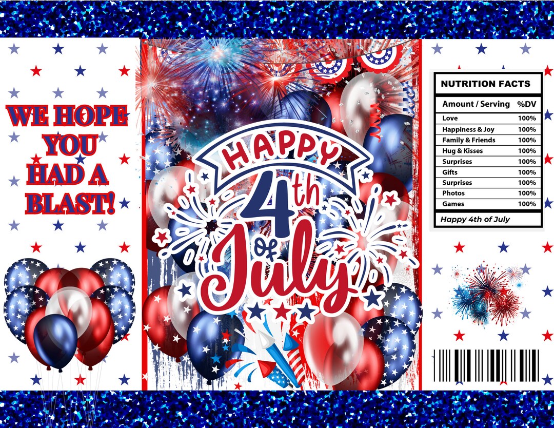 4th of July Editable Party Favor Bundle | Canva Templates | Printable ...