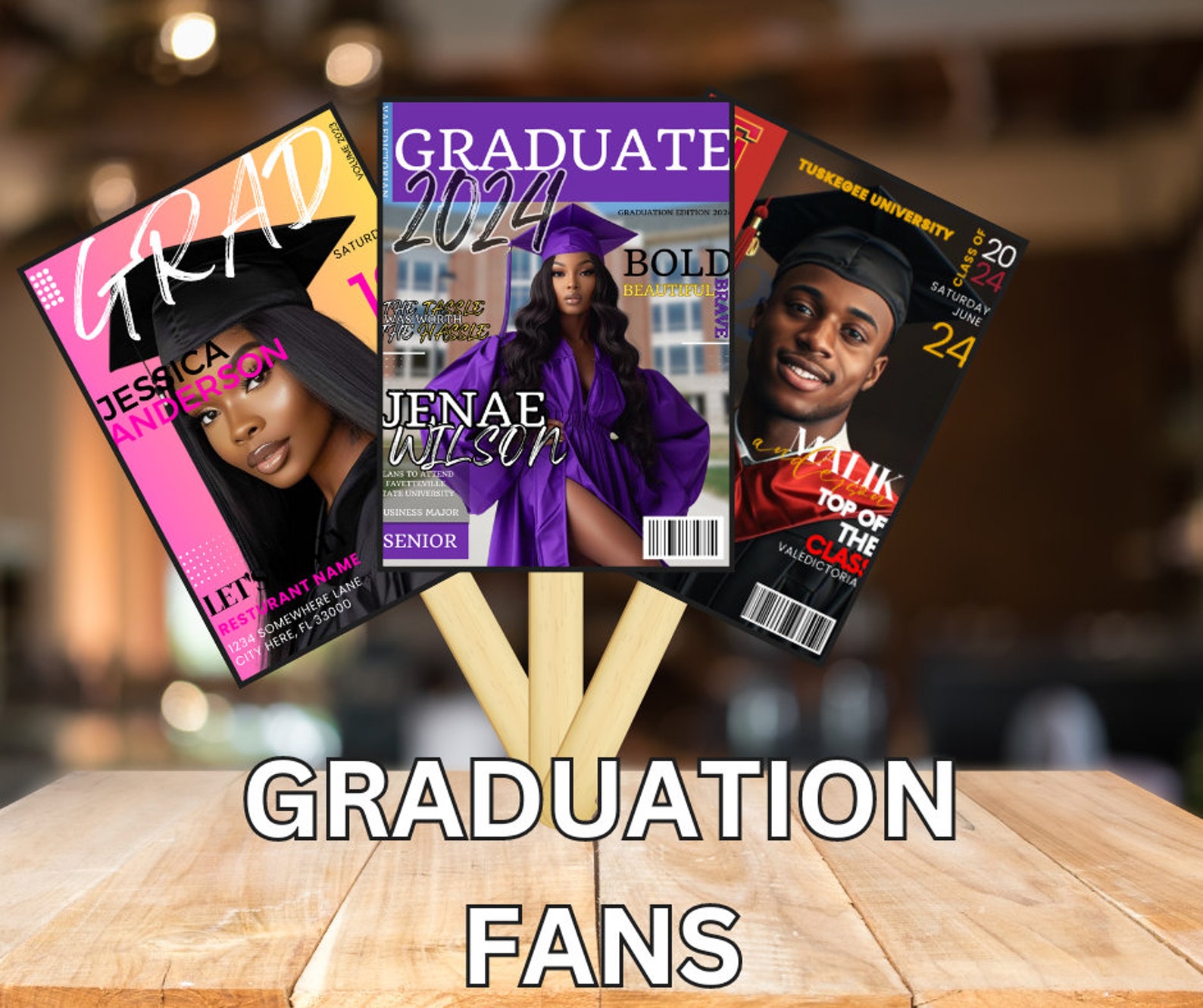 2024 Graduate Fan, 7 Graduation Magazines Included, Grad Fan Templates ...