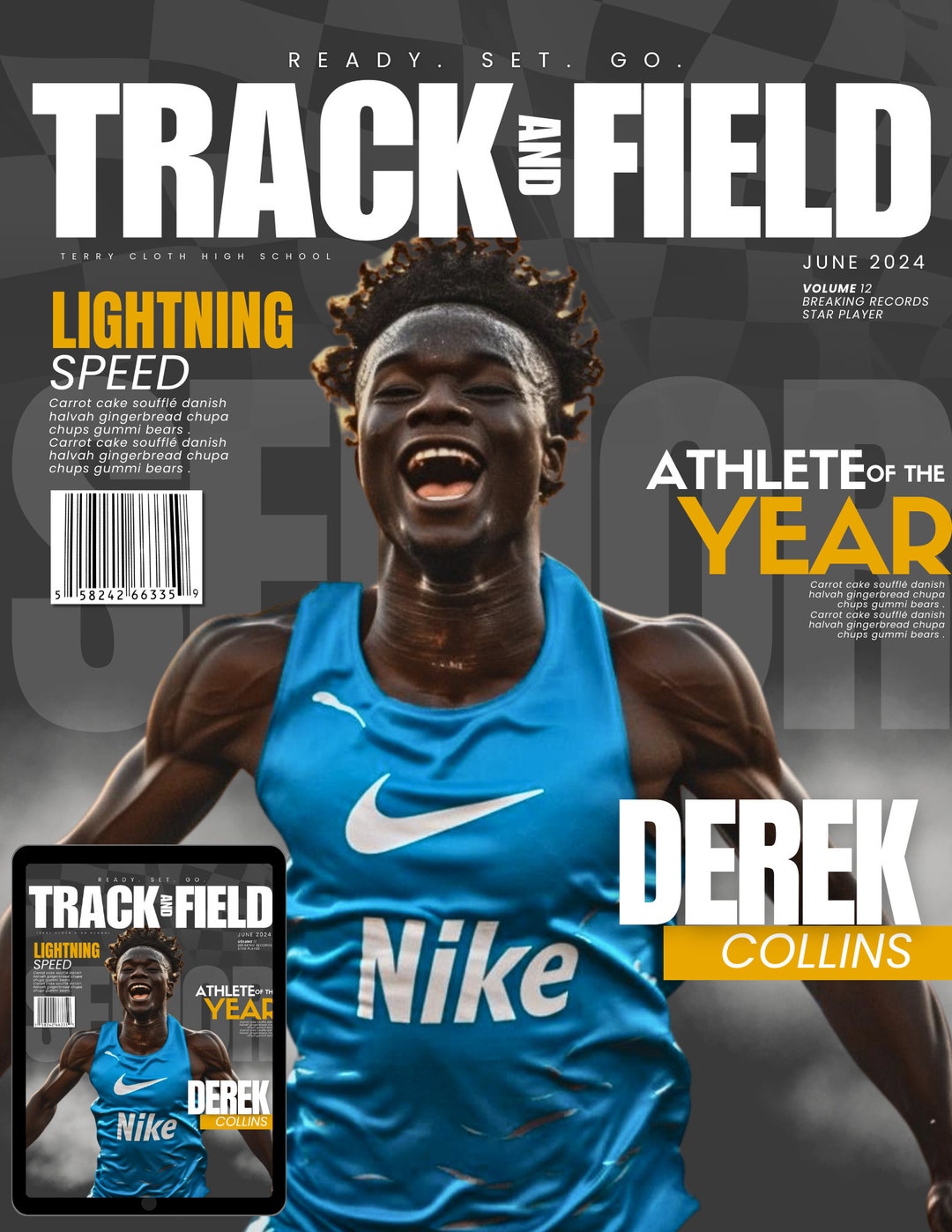 Sports Magazine Template, Custom Canva Cover, Digital Download, Youth ...