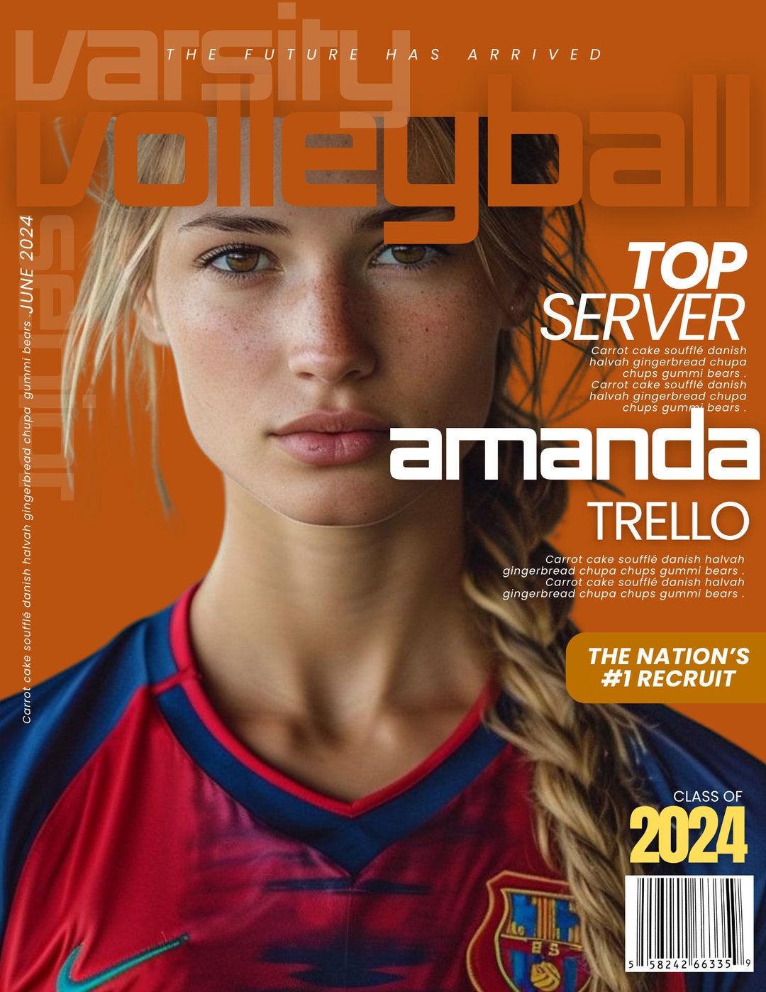 Custom Sports Magazine Cover Design, Digital Personalized Sport ...