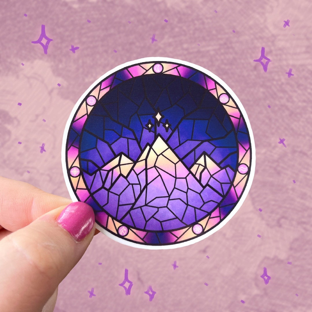 ACOTAR Velaris Stained Glass | Round Glossy Vinyl Sticker - Etsy