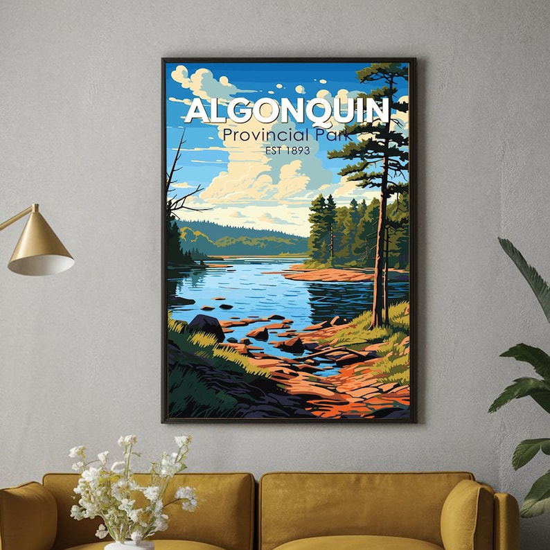Vintage Algonquin Provincial Park Poster Paper Vintage No Frame for ...