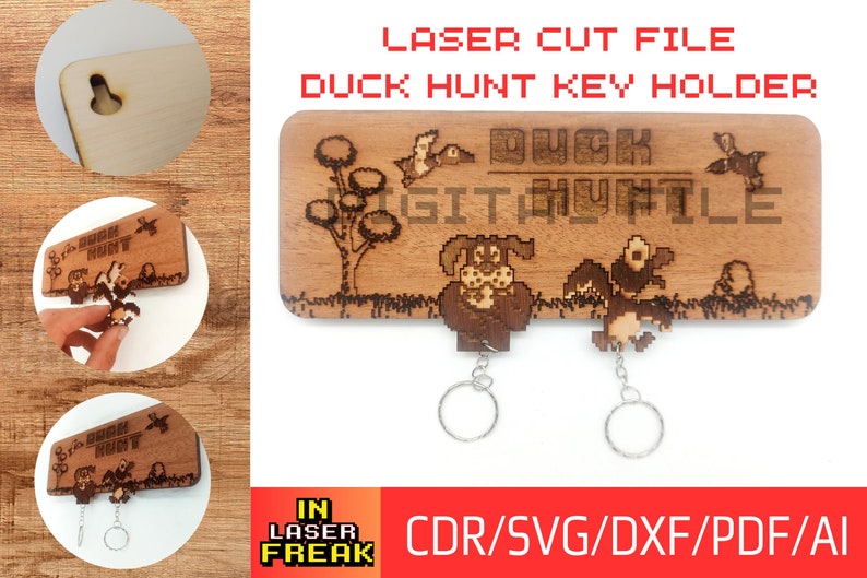 Duck Hunt Retro. LASER Cut File. SVG, Dxf, Ai and Pdf. Duck Hunt Key ...