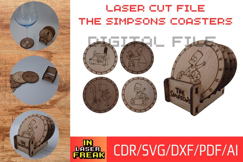 Los simpson + base . Archivo corte LASER 3mm. svg,cdr, dxf, ai y pdf ...