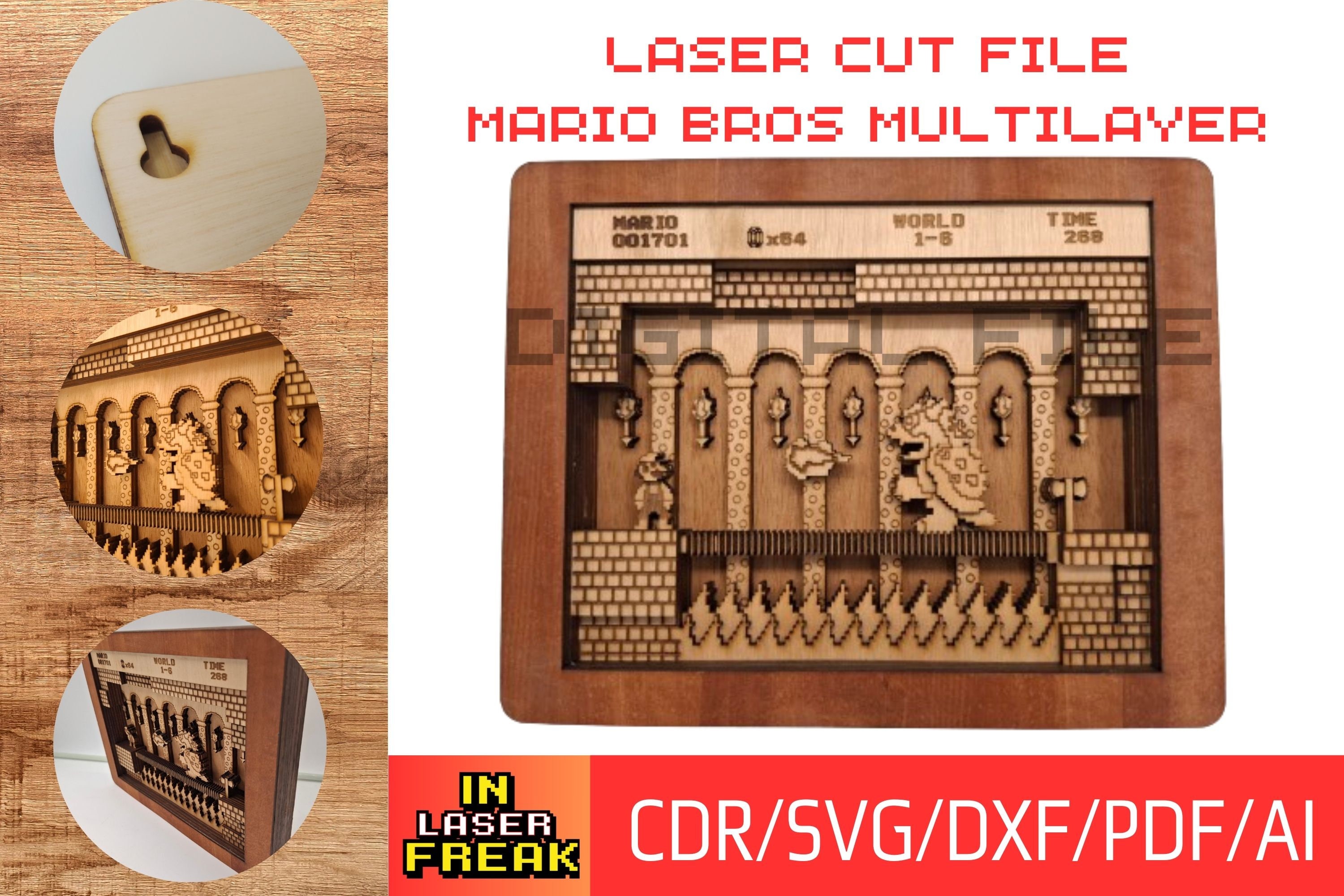 Mario Bowser Multi-layer Stage. Laser Cut File. SVG, DXF, AI, CDR, and ...