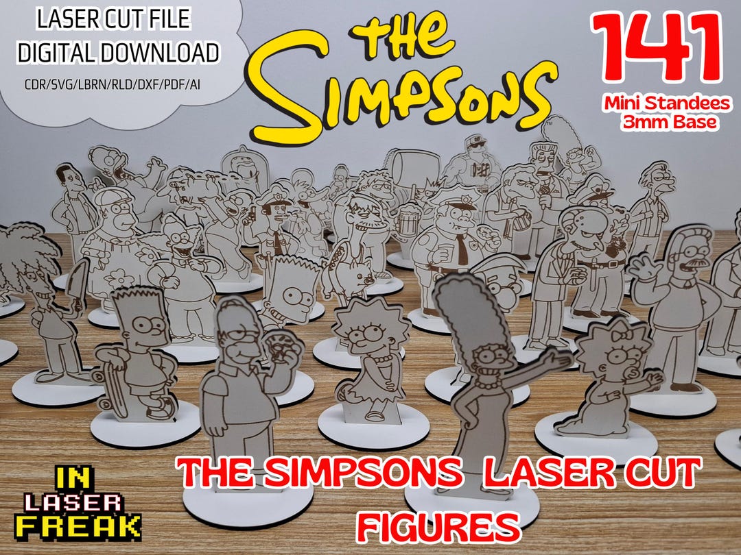 The Simpsons 141 Pack Laser Cut Figures. LASER Cut File .svg/lbrn/cdr ...