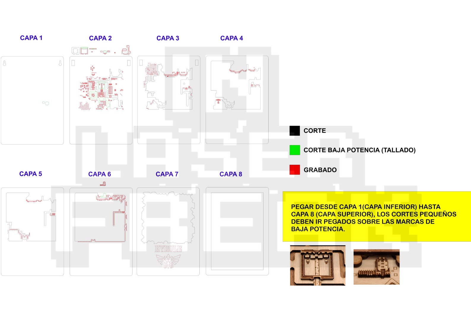 Multilayer Map the Legend of Zelda. LASER Cut File. SVG, Dxf, Ai, Cdr ...
