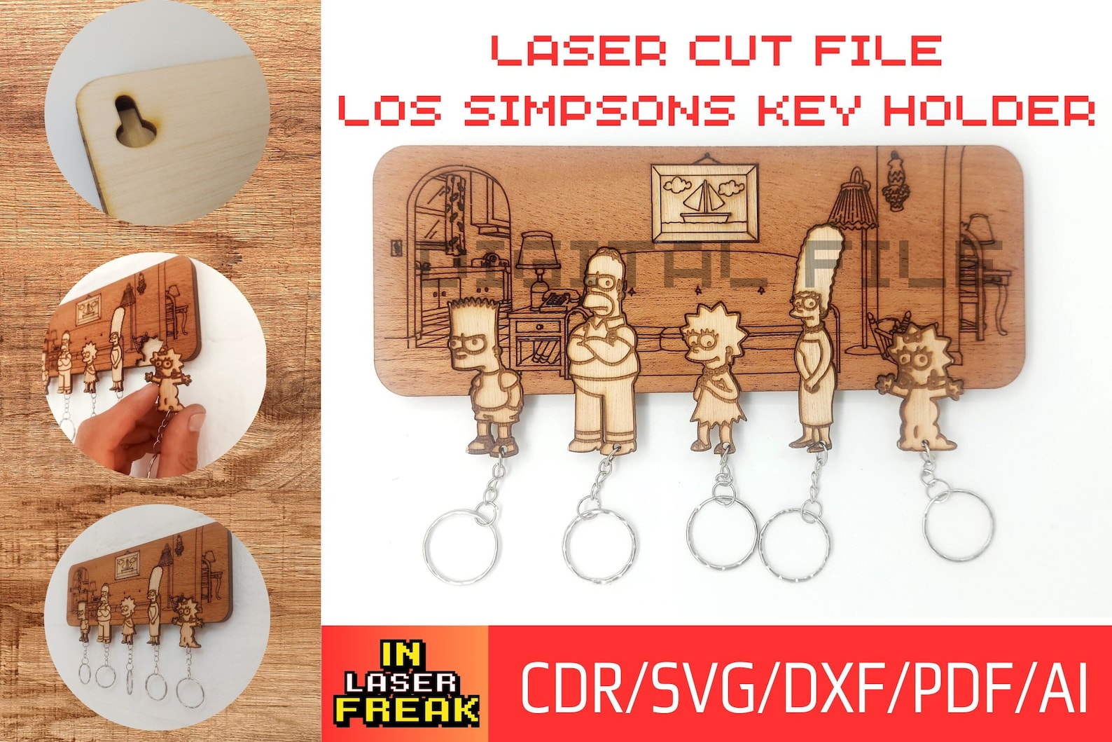 Los Simpsons - Familia Simpsons . Archivo corte LASER. SVG, dxf, ai y ...