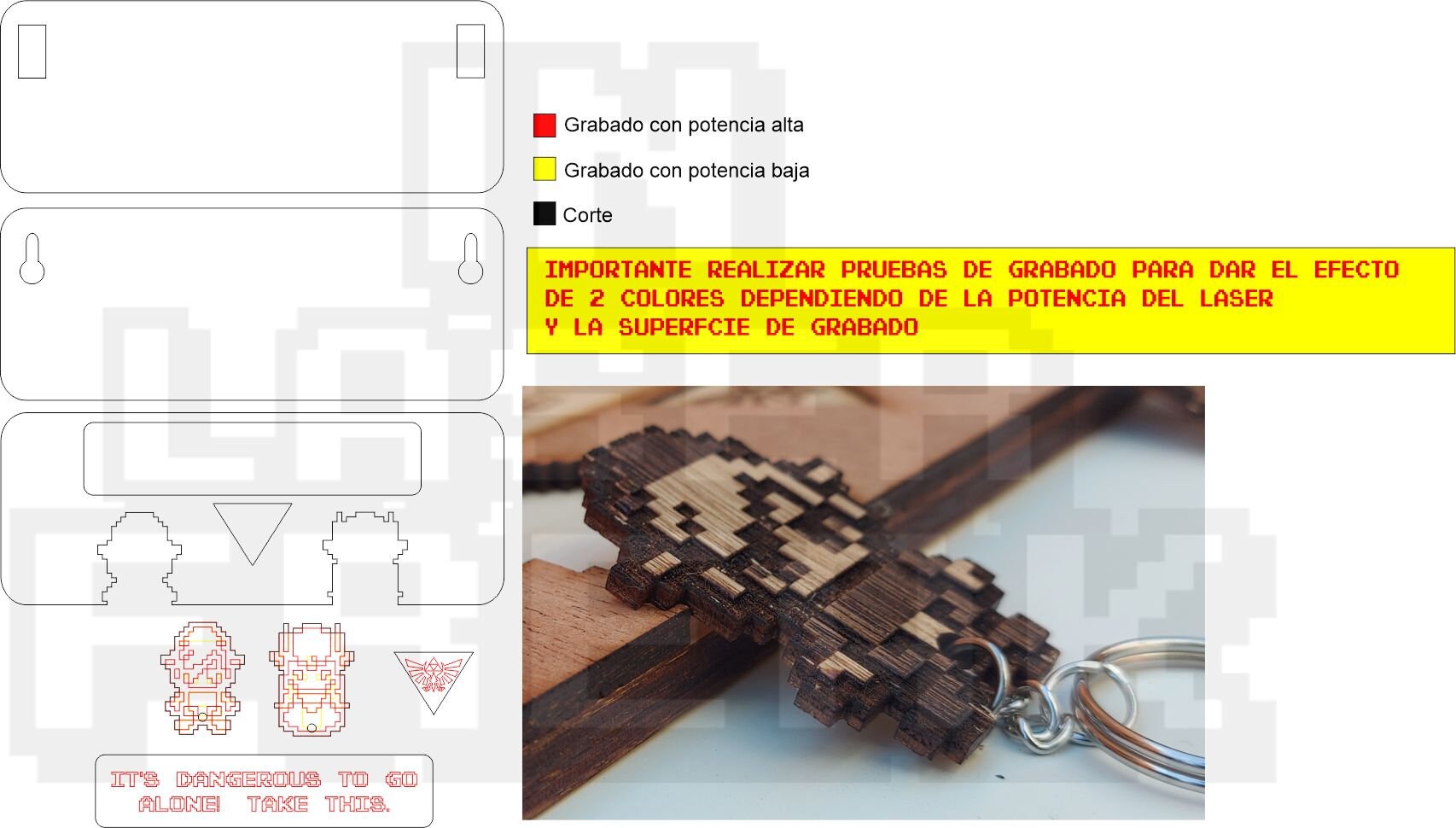 Zelda Retro Pixel . LASER Cutting File. SVG, Dxf, Ai and Pdf. Zelda Key ...