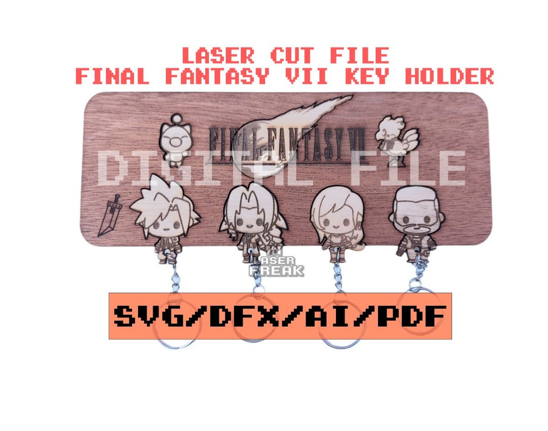 Final Fantasy VII. LASER Cut File. SVG, Dxf, Ai and Pdf. Key Holder ...