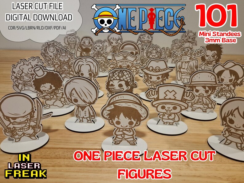 Anime Manga Pirate Figures 101 Pack Laser Cut Figures. Laser Cut File ...