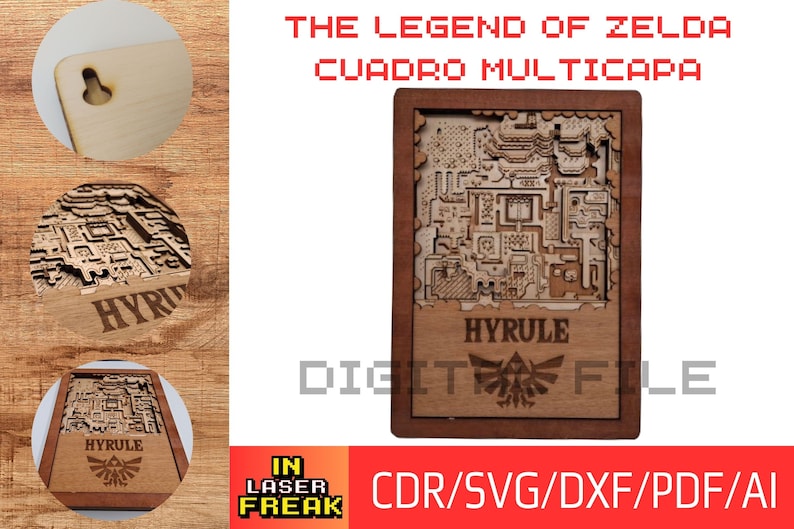 The Legend of Zelda Multi-layer Map. Laser Cut File. SVG, DXF, AI, CDR ...
