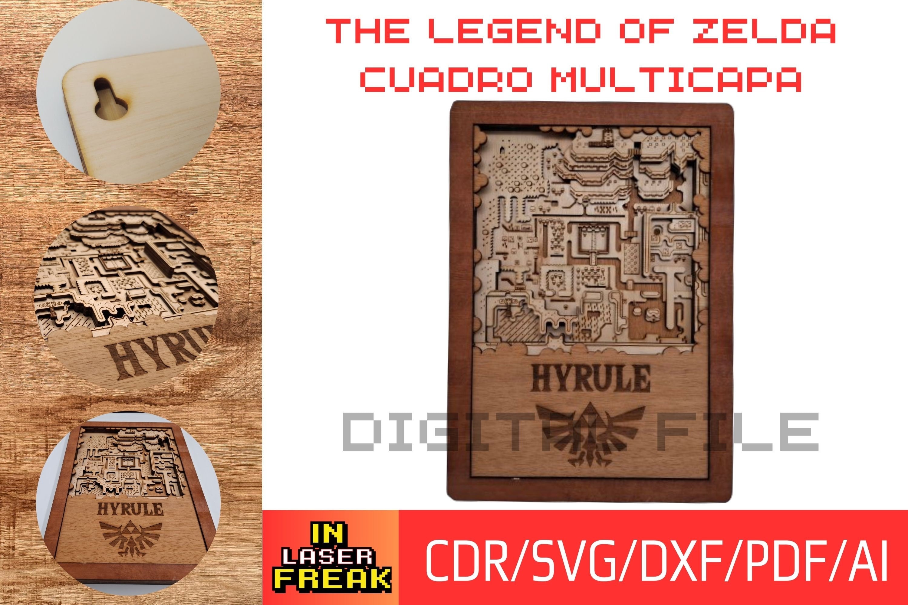 The Legend of Zelda Multi-layer Map. Laser Cut File. SVG, DXF, AI, CDR ...